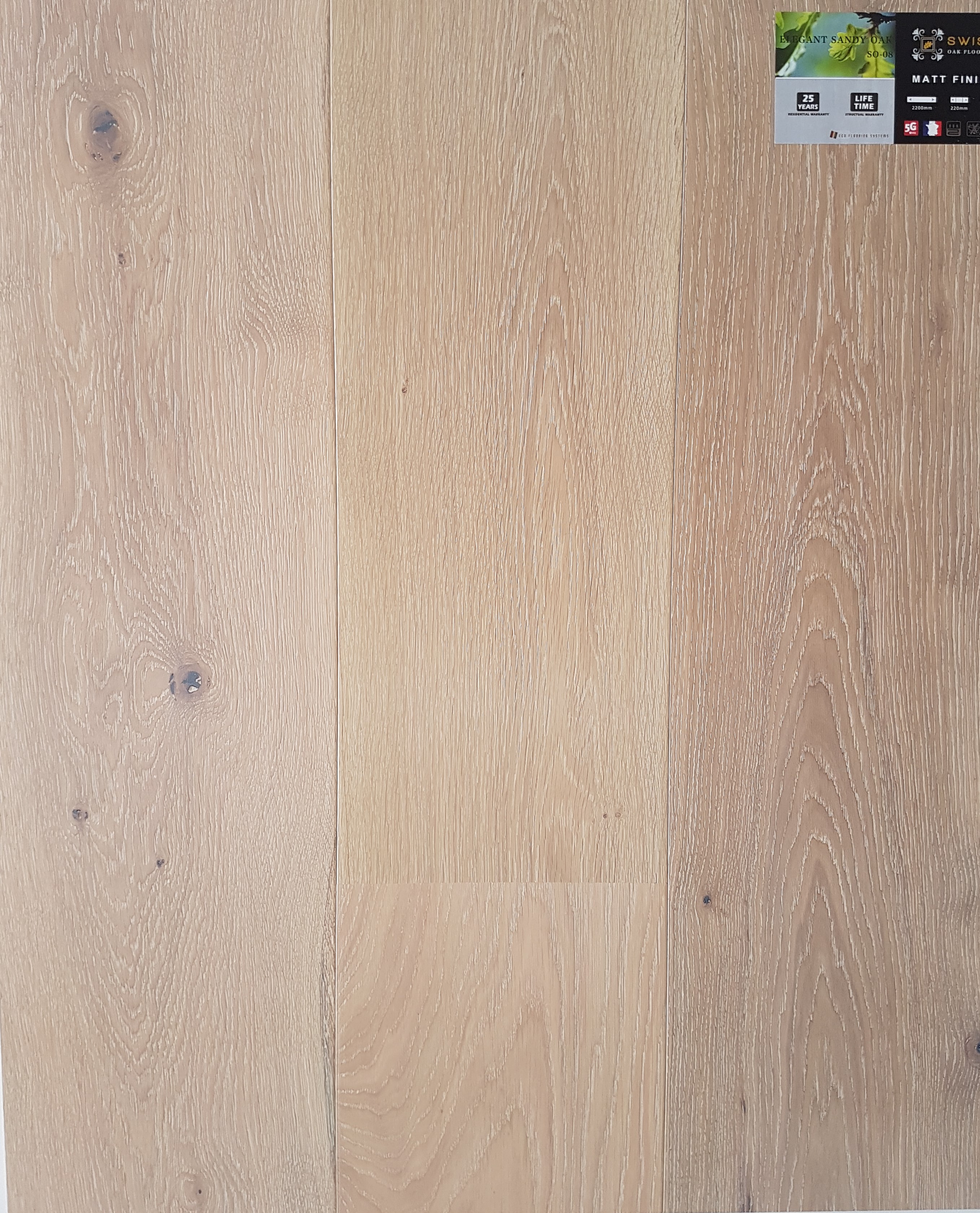 Swish French Elegant Sandy Engineered Oak Flooring 2200mm x 220mm x ...